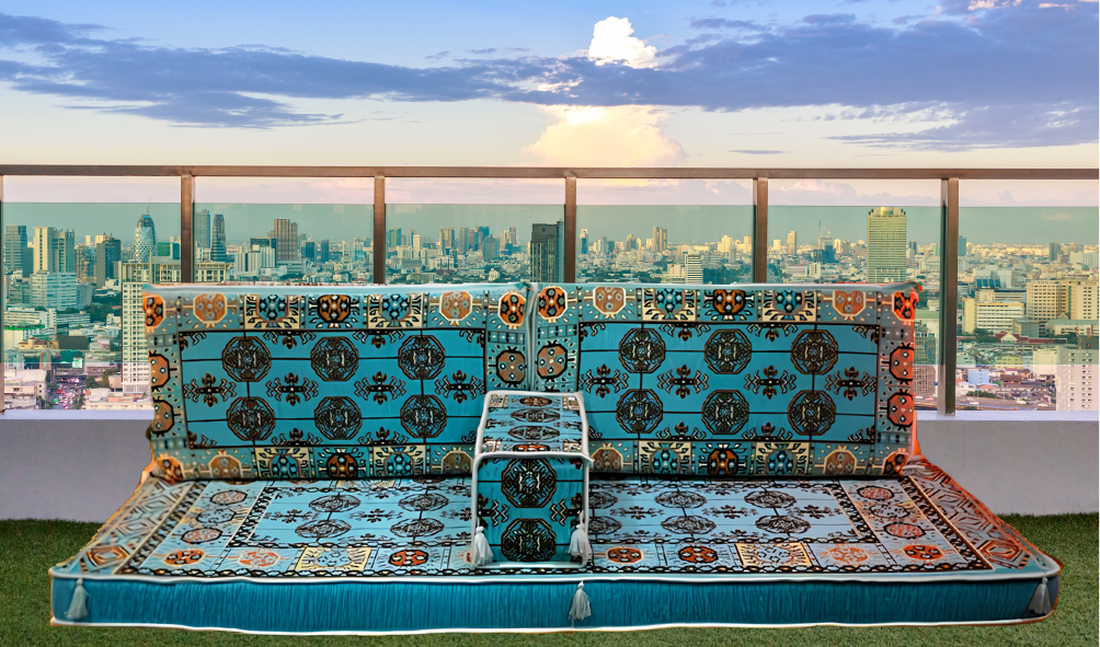 Arabian Majlis & Divan Set (Floor Cushions) Aqua Elegance – Istanbul ...