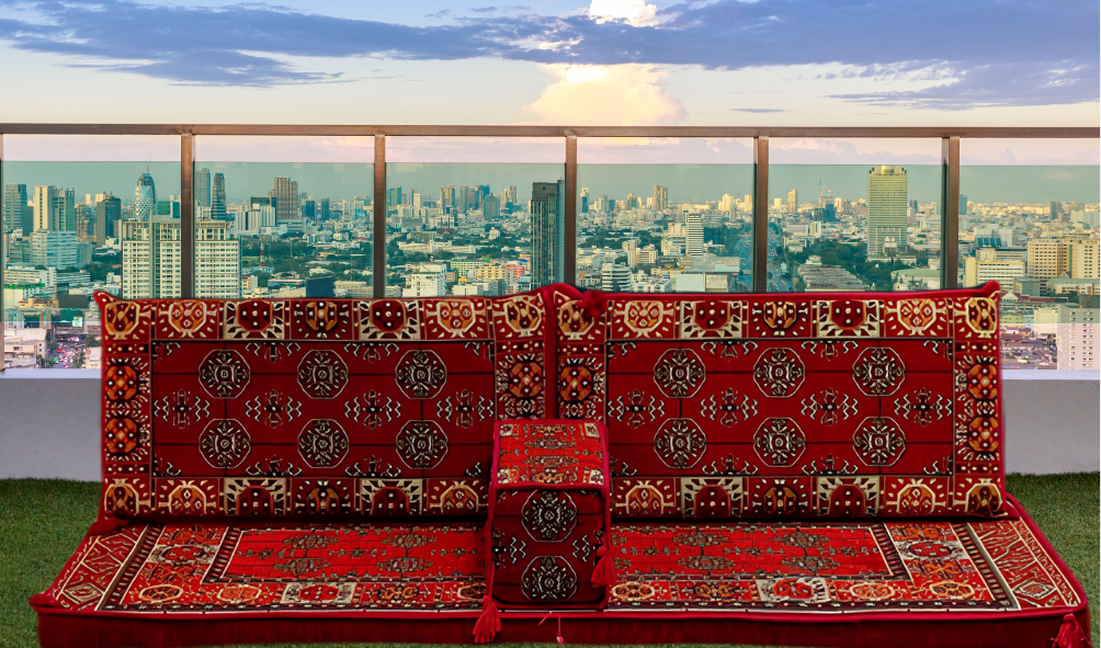 Arabian Majlis & Divan Set (Floor Cushions) Red Diamond – Istanbul ...