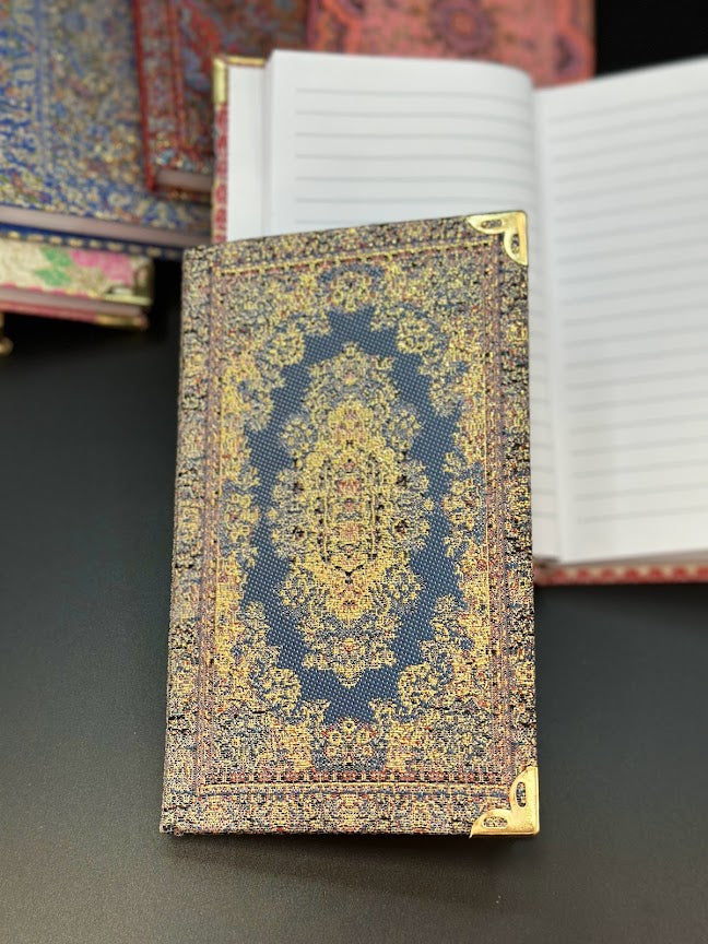 Handmade Turkish Fabric Notebook S - Blue Gold – Istanbul Authentic Bazaar