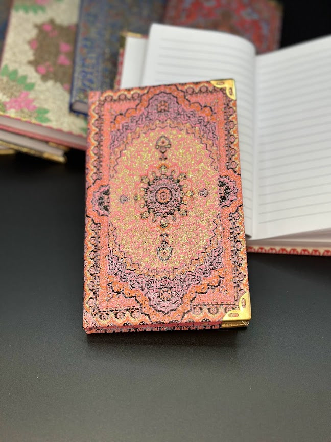 Handmade Fabric Notebook S - Pink Orange – Istanbul Authentic Bazaar