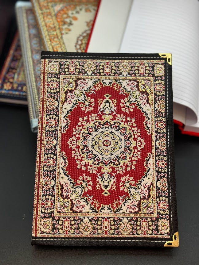 Handmade Turkish Fabric Notebook L - Red Black – Istanbul Authentic Bazaar