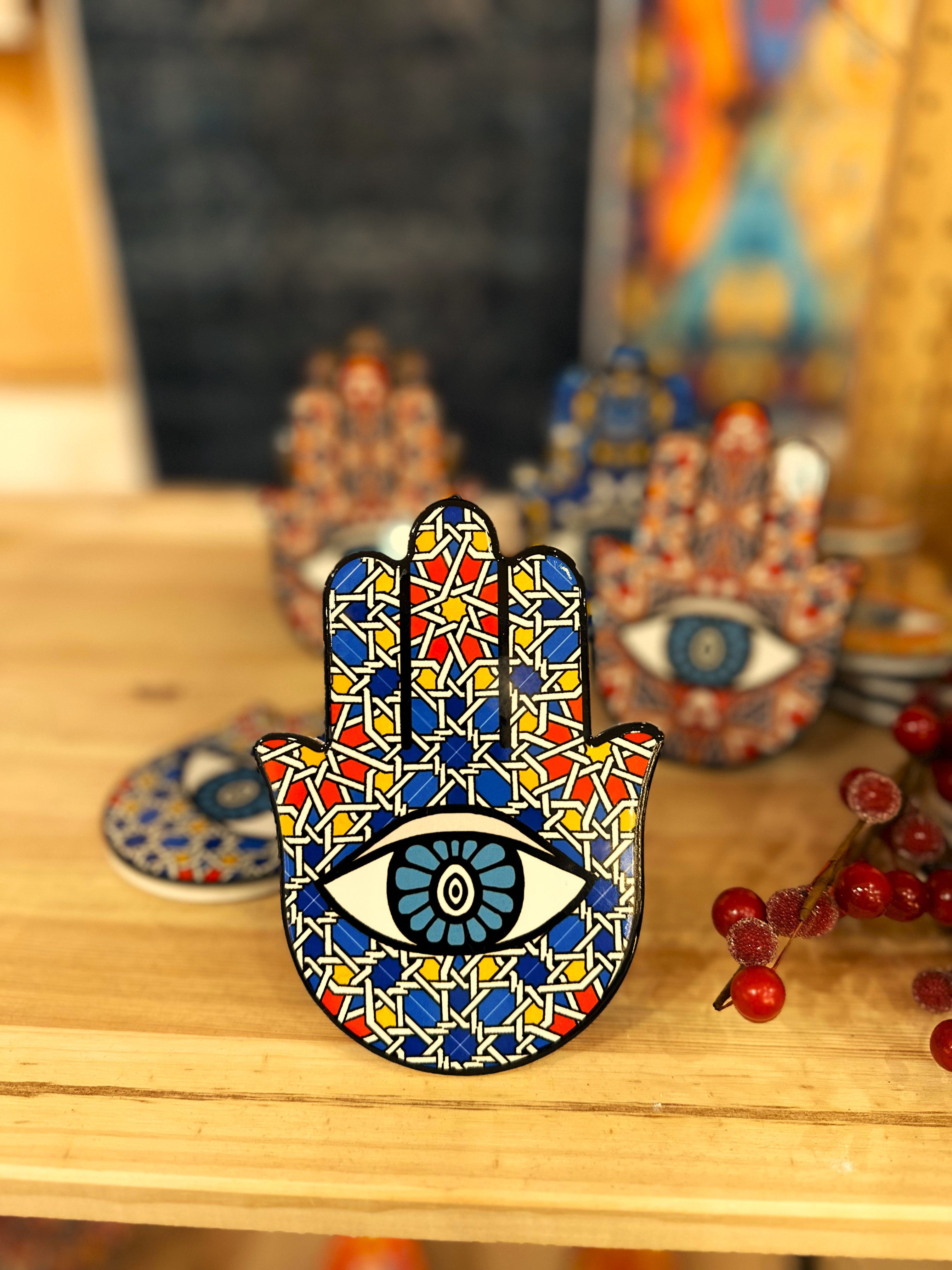 Ceramic Hamsa Hand Home Decor - Multi Colour – Istanbul Authentic Bazaar